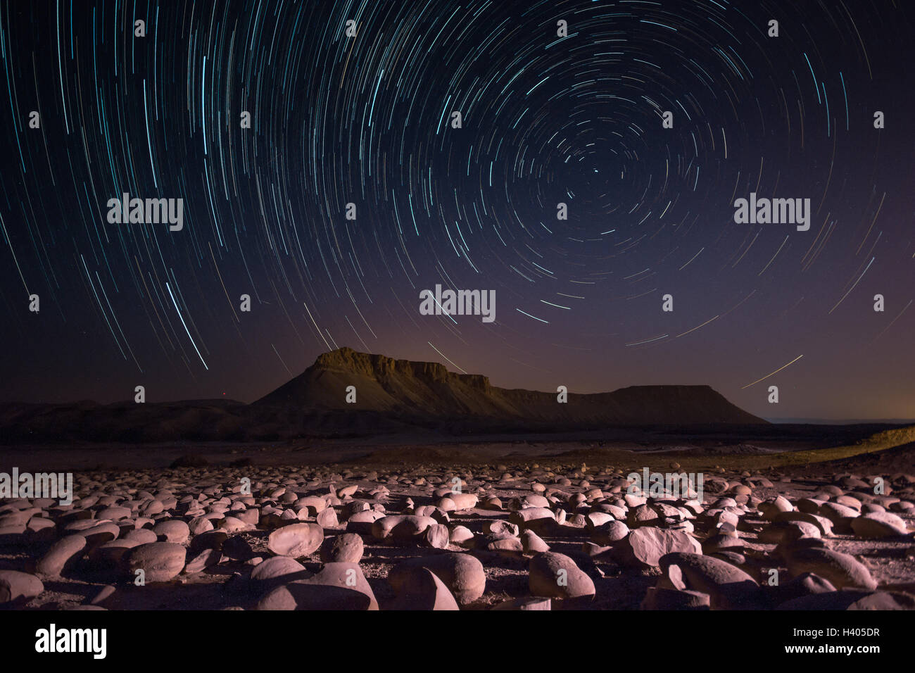 Star trails in the Desert, Ze'elim, Israel Stock Photo - Alamy
