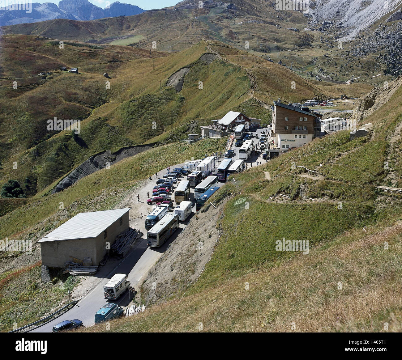 Italy, South Tyrol, the Dolomites, Sellapass, big Dolomitenstrasse ...