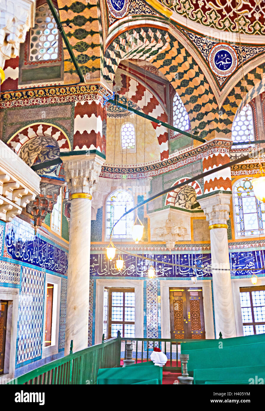 The Tomb of Sultan Selim II decorated with the carved stone and tiles ...