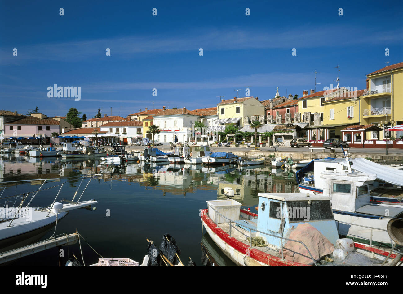 Croatia, Istria, Novigrad, harbour, Balkan Peninsula, town, port, town ...