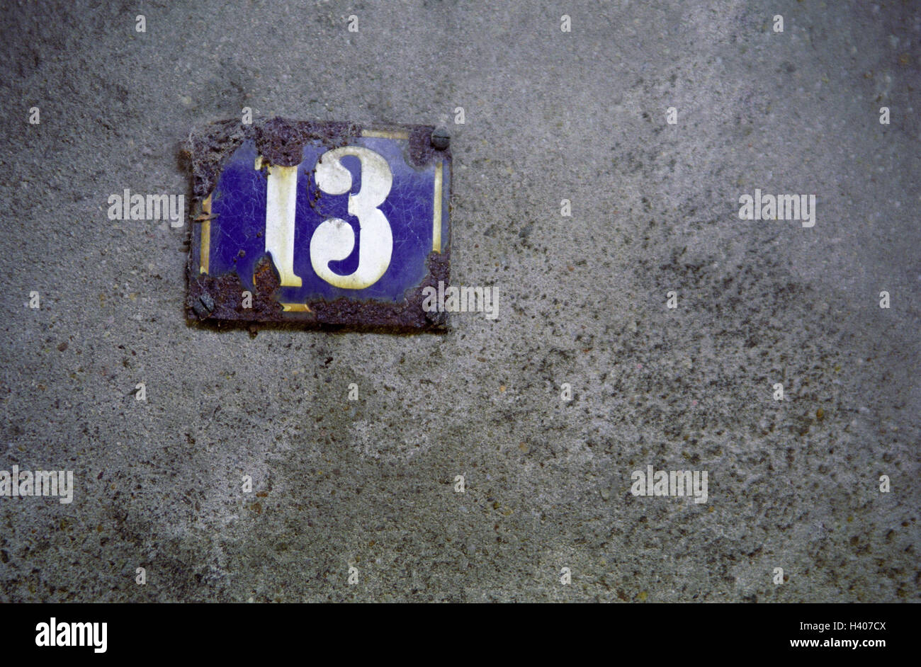 outside wall, house number "13", old, BT, residential house, defensive ...