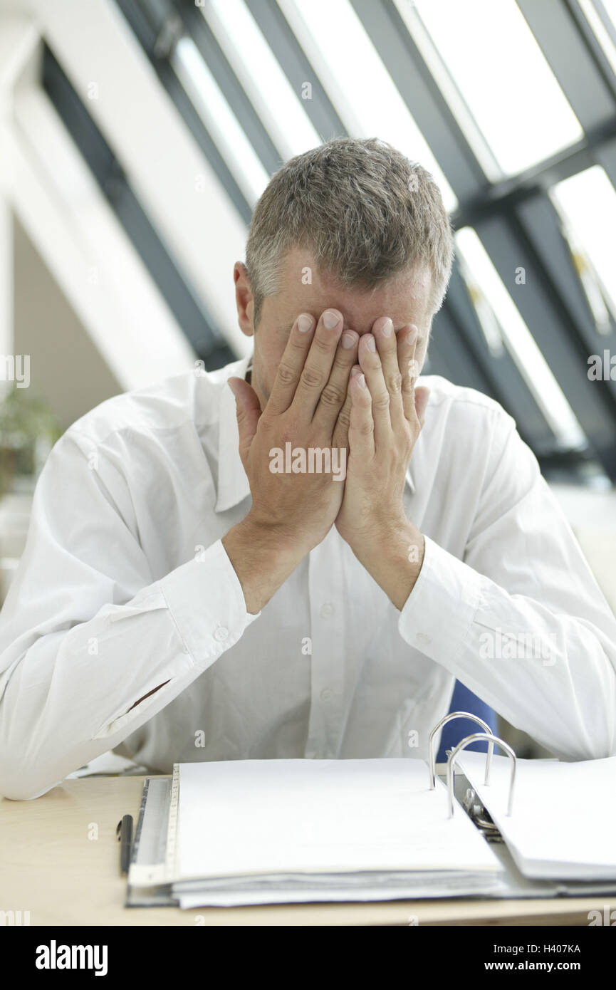 Office, office worker, work, gesture, depletion, desperation, business ...