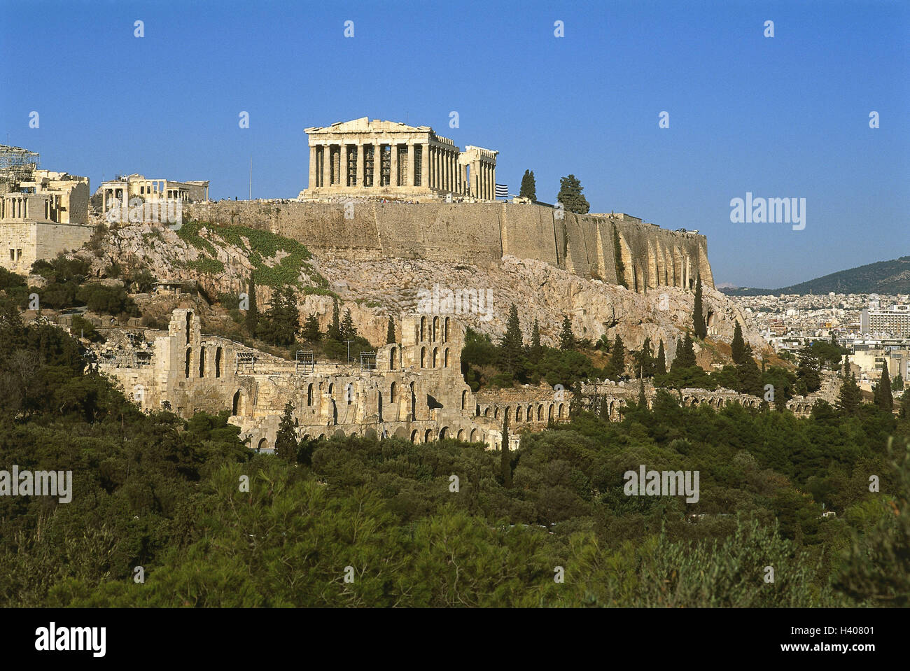 Greece, Athens, town view, Acropolis, Europe, mainland, Attika, town ...