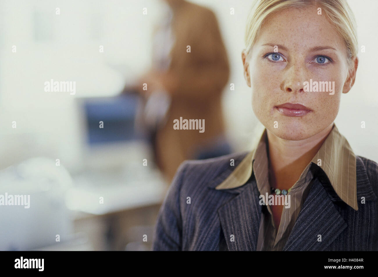 Office, businesswoman, young, seriously, portrait, business, workplace ...