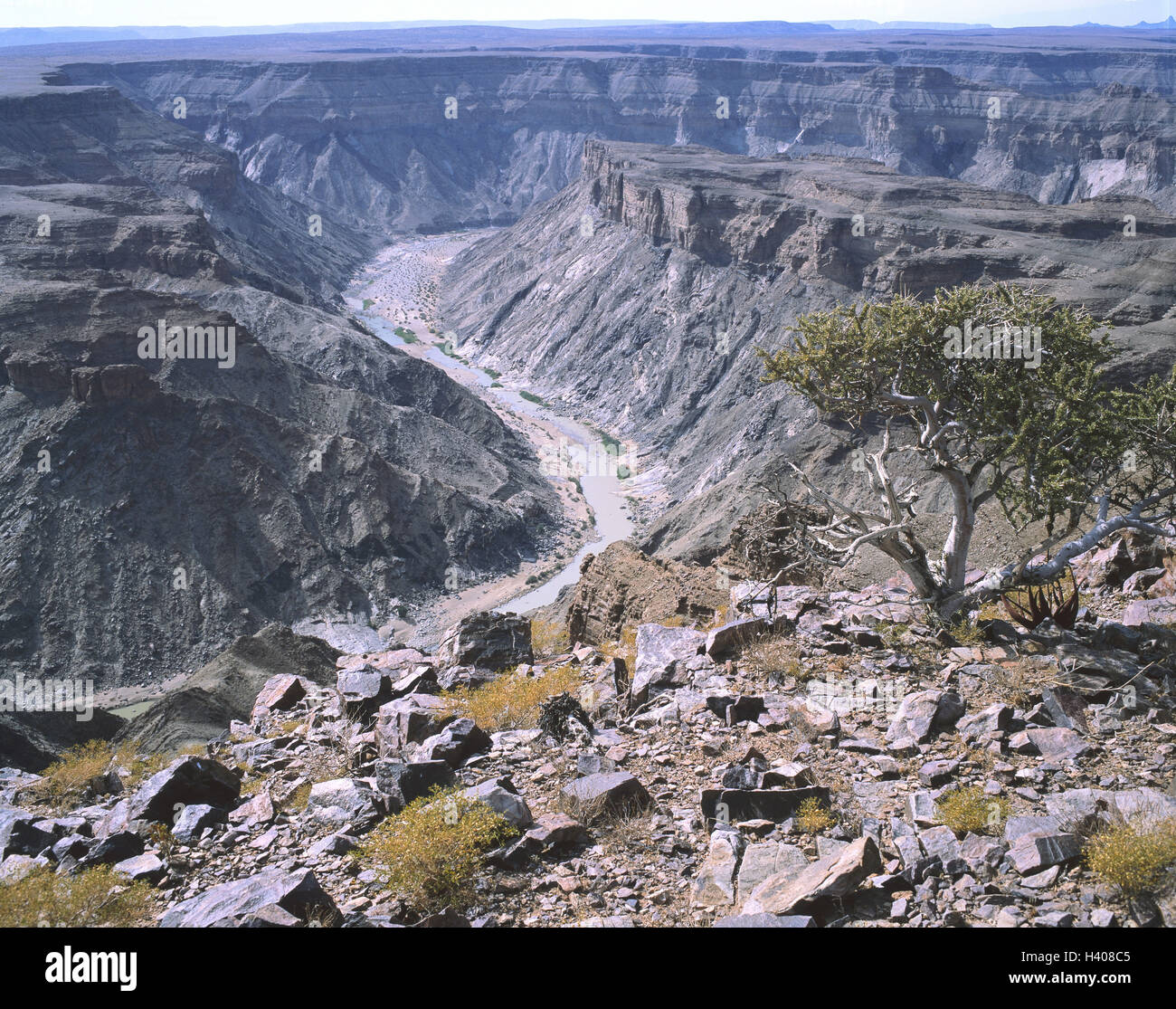 Namibia, Fish River canyon, overview, Africa, Visrivier canyon, gulch ...