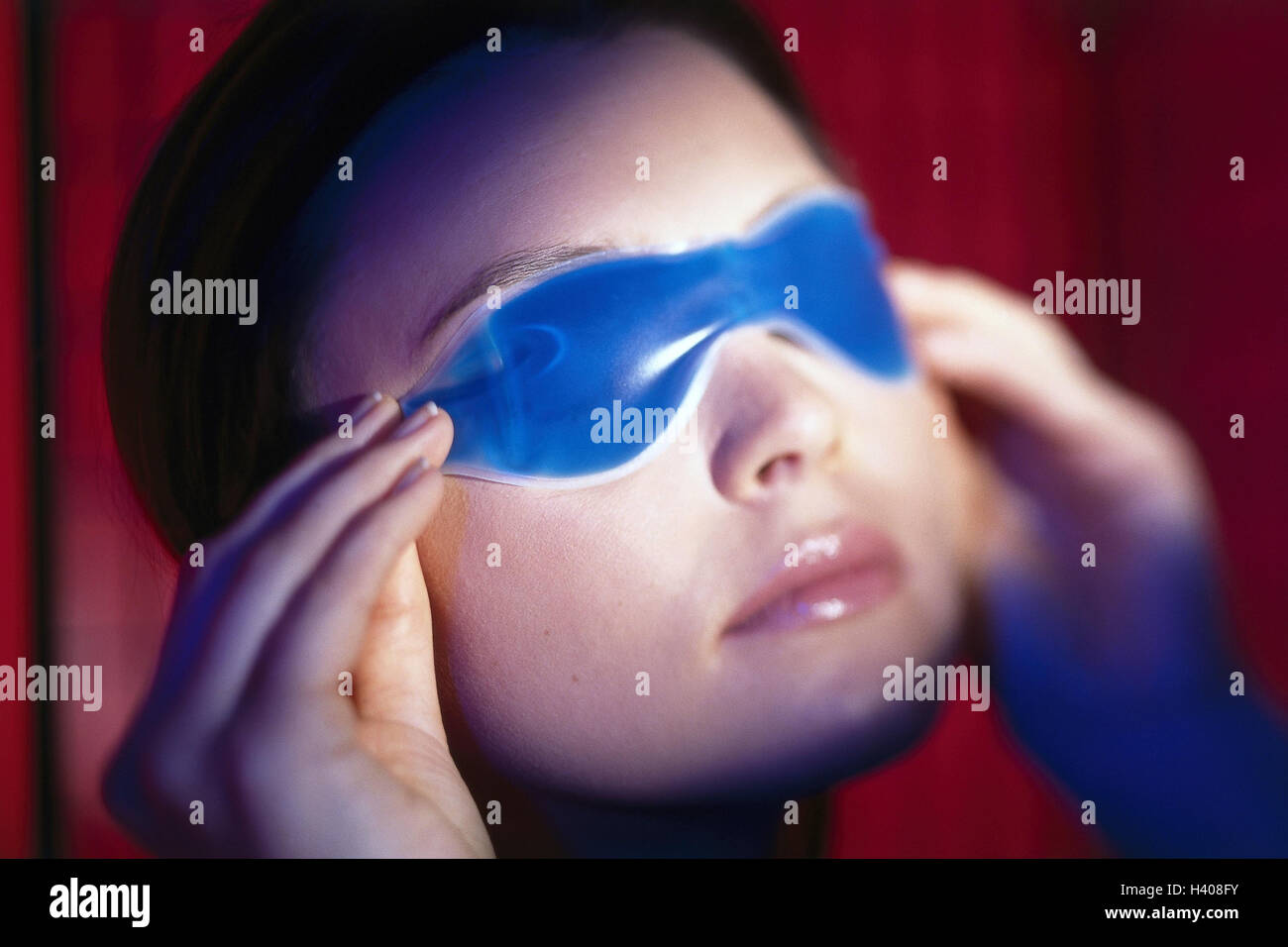 Woman, young, chill mask, eyes, portrait, sport & wellness, ocular mask ...