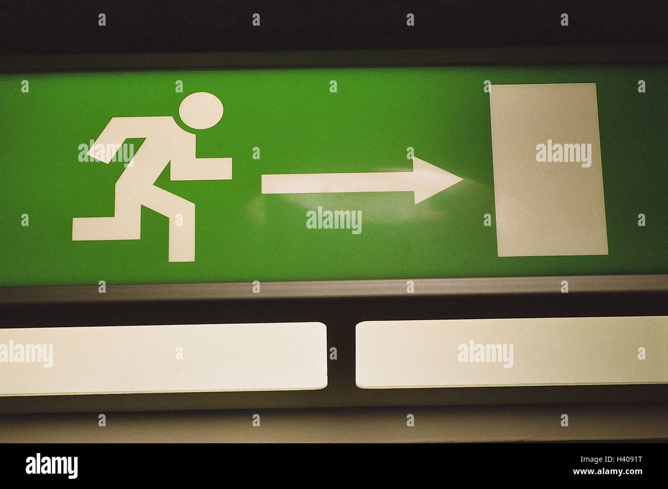 Wall, sign, emergency exit, building, inside, wooden wall, escape route ...