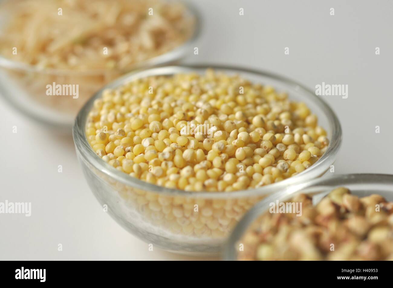 Gluten-free, healthy and nutritious cereal grain - millet - in a glass ...
