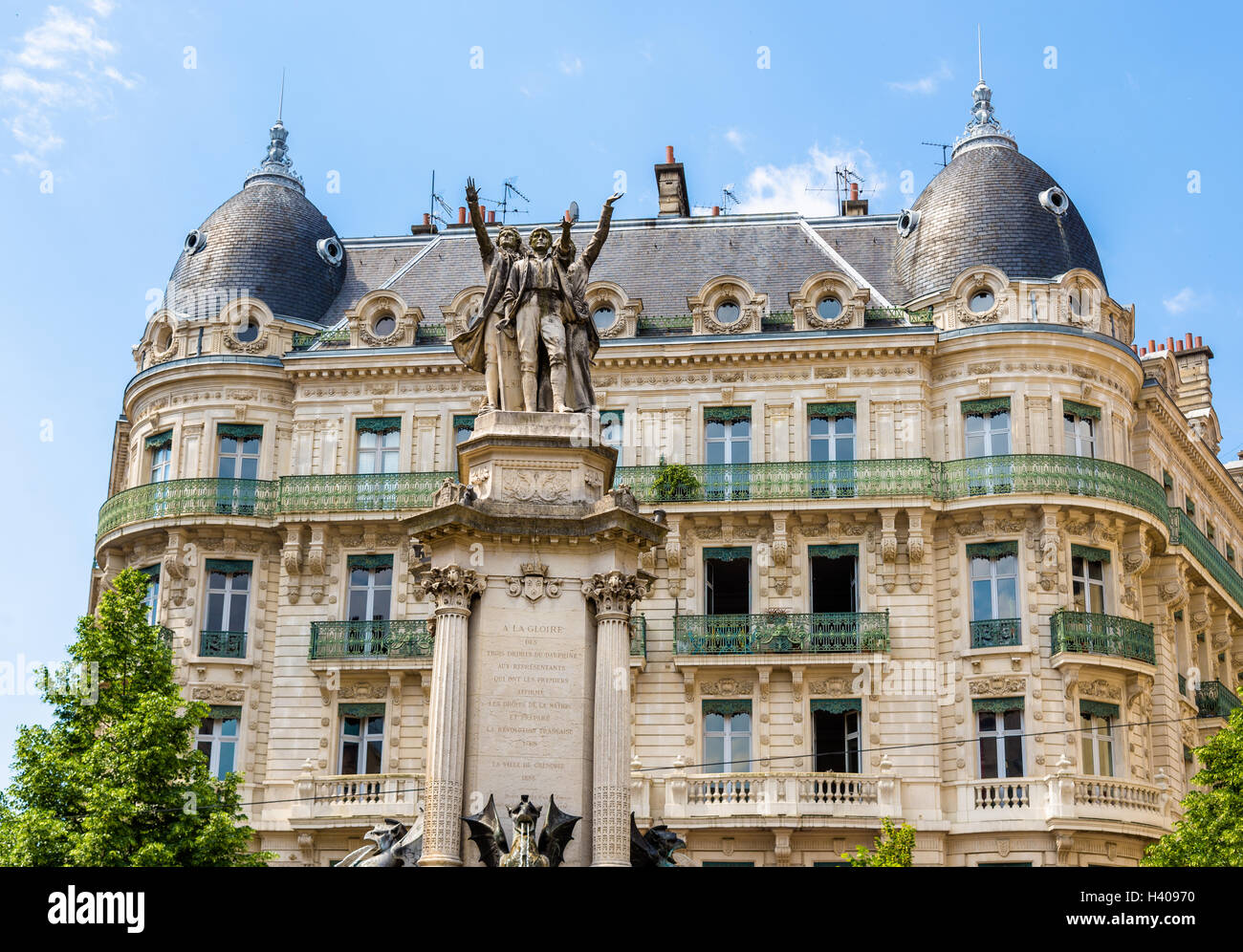 Fontaine des trois ordres, a historic monument in Grenoble, France ...