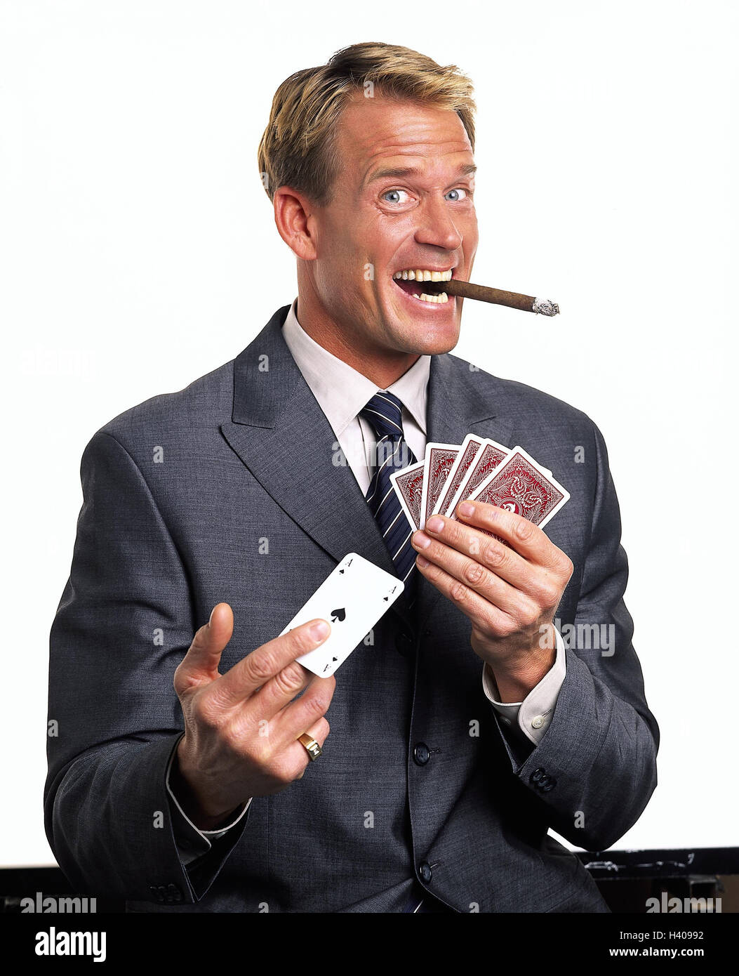 Card game man suit hi-res stock photography and images - Alamy
