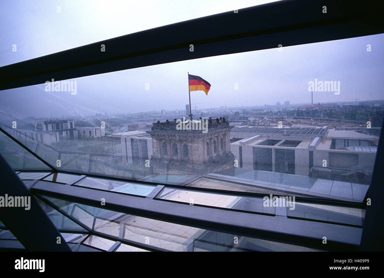 Germany, Berlin, Reichstag building, glass dome, detail, view window ...