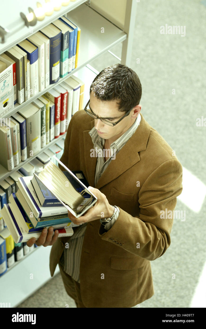 Library, man, book batch, book, select library, public library ...