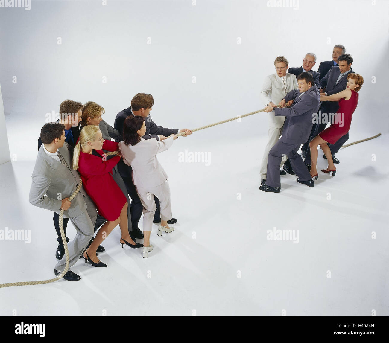 Competition, business people, tug war, professions, studio, cut out ...