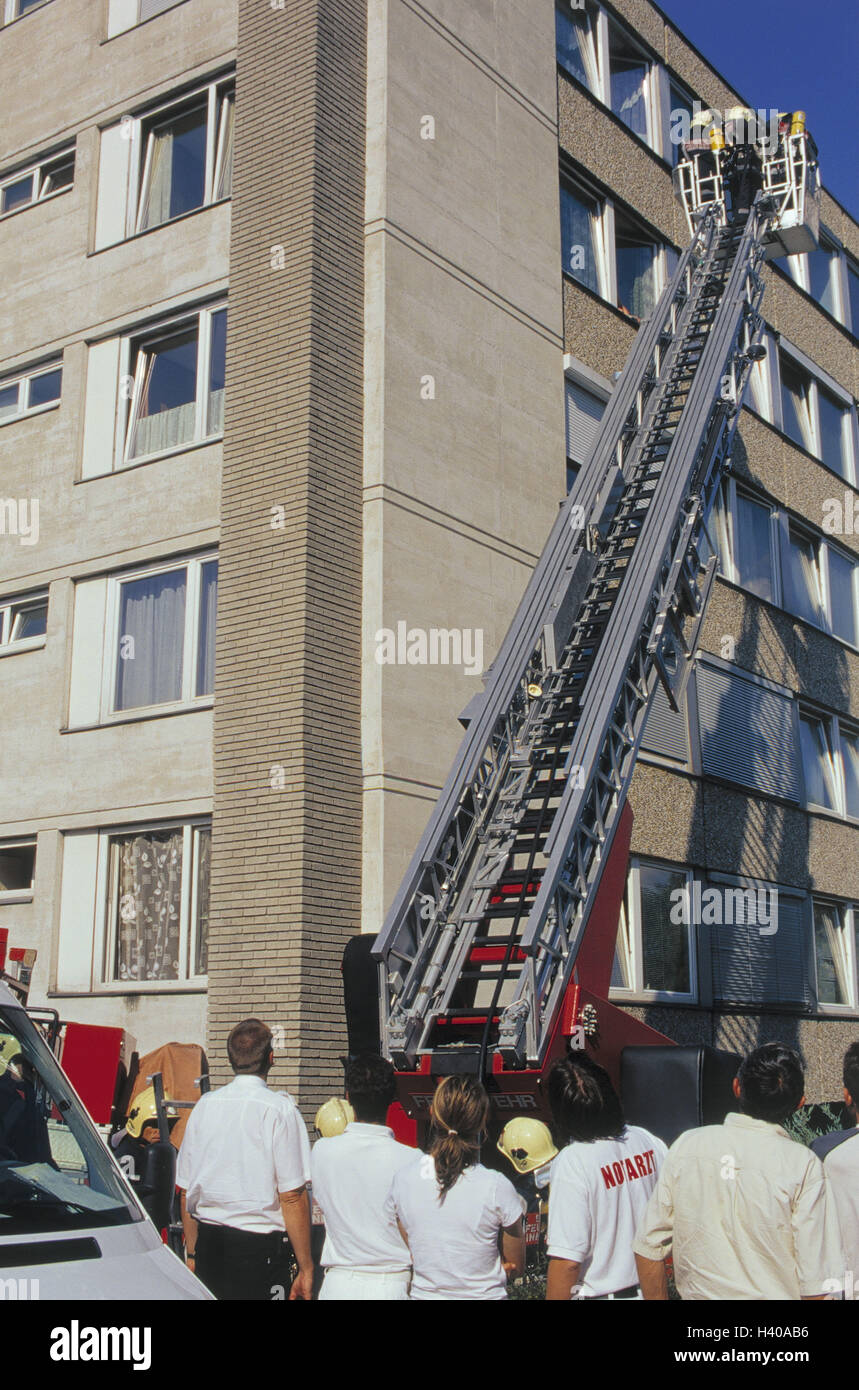 Tower block, emergency doctor's entry, fire ladder, emergency, rescue ...