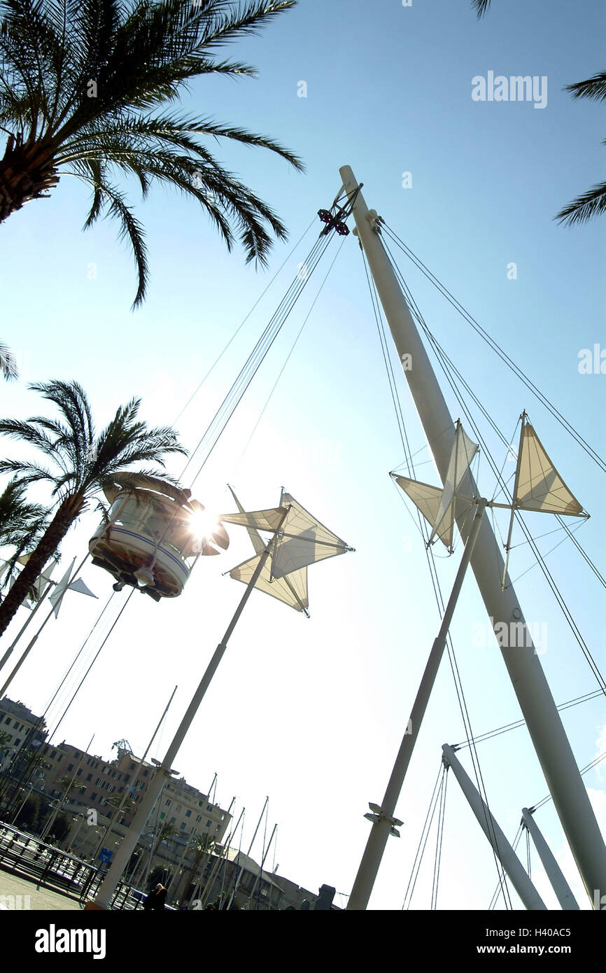 Italy, Liguria, Genoa, harbour, Il grandee, Bigo, panoramic lift ...