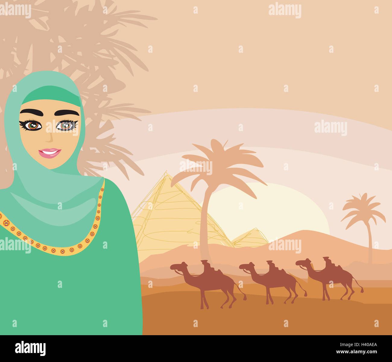 Arabian woman in the desert Stock Photo - Alamy