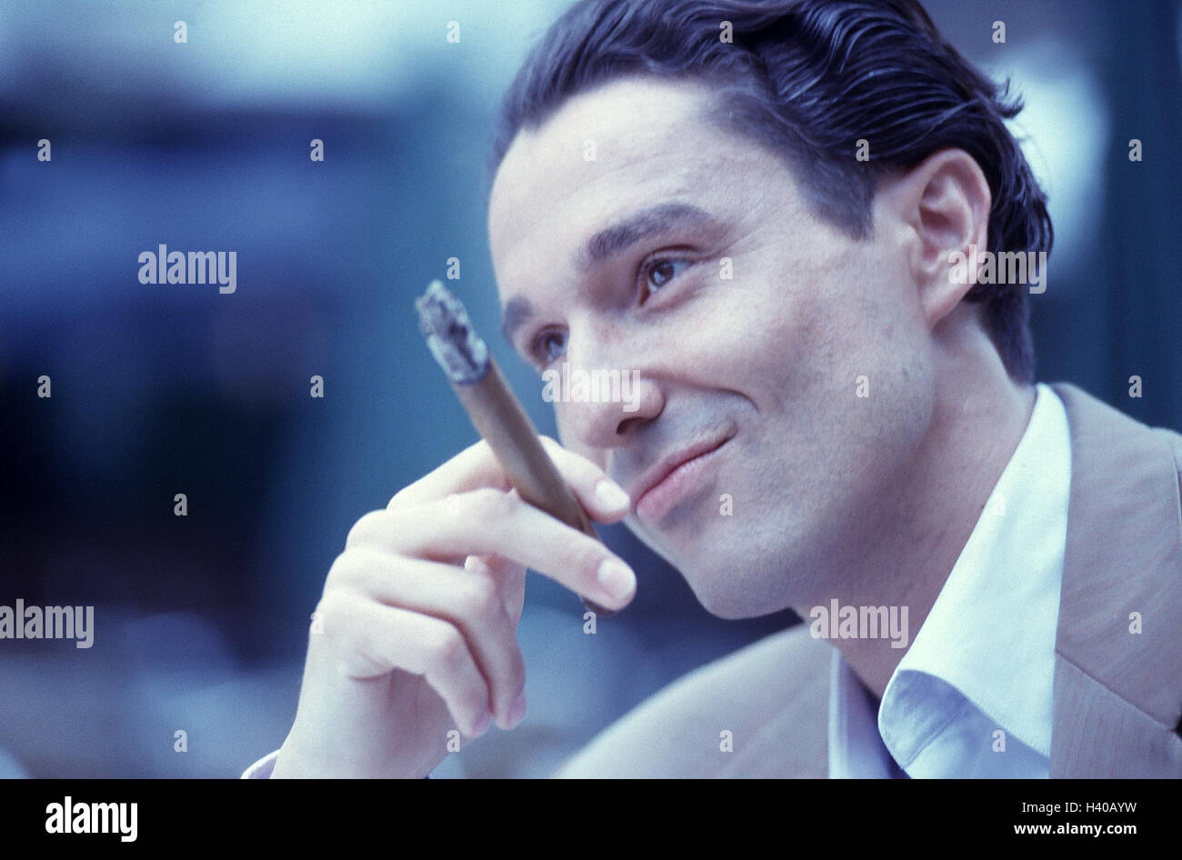 Man, cigar, smoke, there, smile, portrait, outside, smokers ...