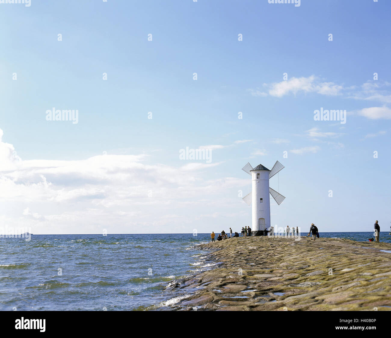 Poland, the Baltic Sea, Swinoujscie, coast, windmill, tourist, Europe ...