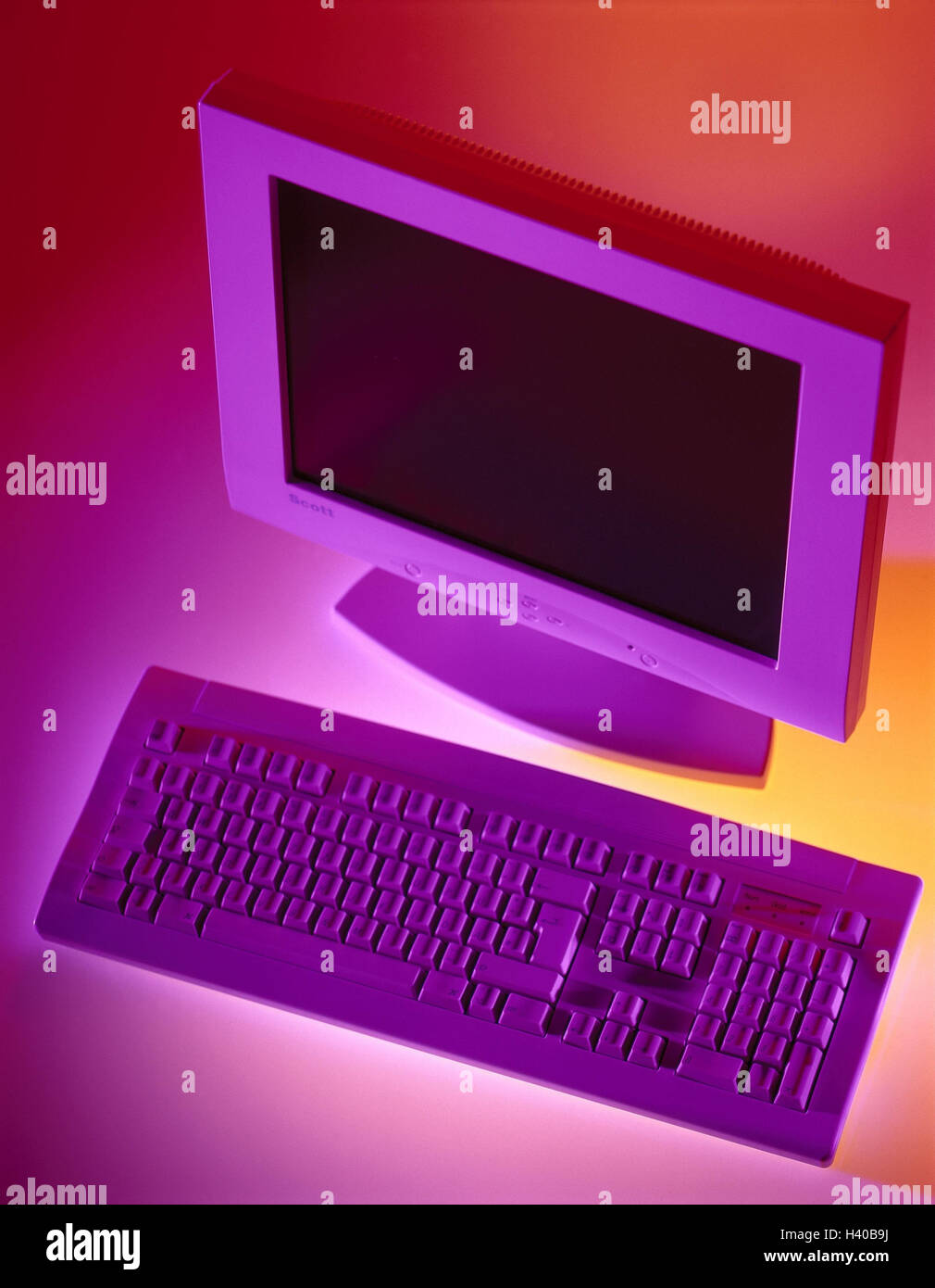 Computer, keyboard, flat screen, icon, information technology, hardware ...