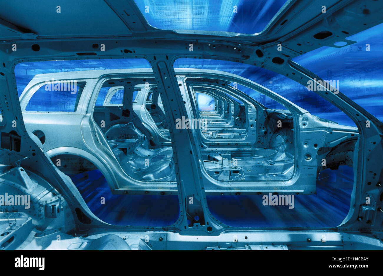 Automobile industry, production line, car bodies, detail, makes ...