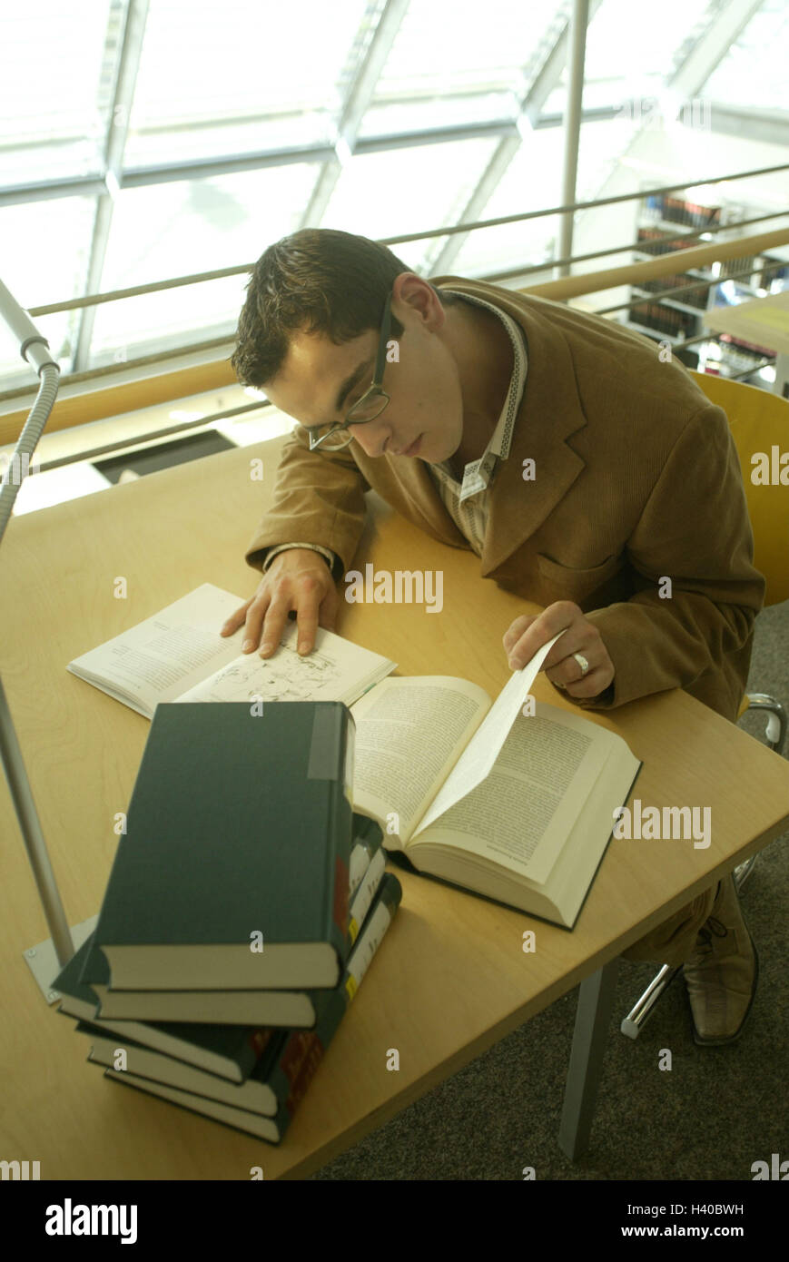 Library, man, books, read, education, information library, public ...