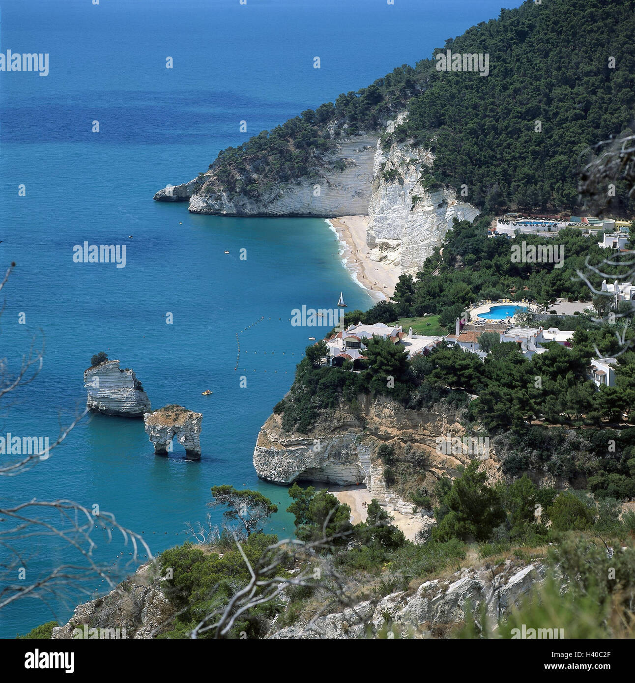 Italy, Apulia, Baia depression Zagare, coast, overview, bile coast ...