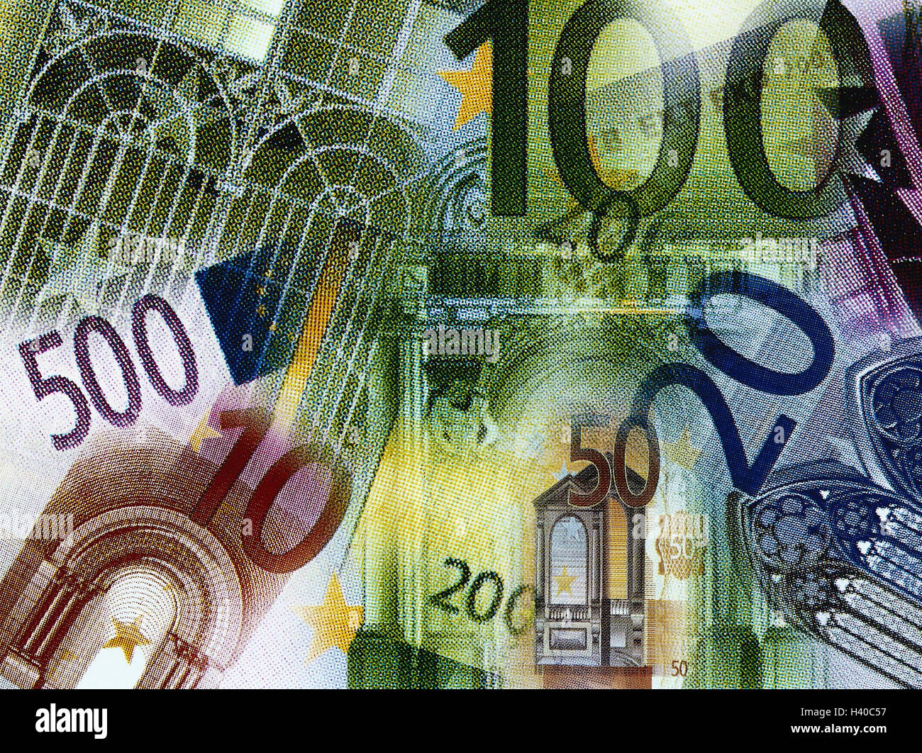 Bank notes, euro, Composing, means payment, money, single currency ...