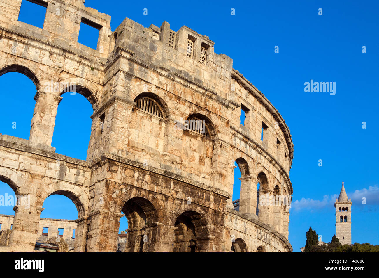The Pula Arena a Roman Amphitheater located in Pula, Croatia Stock ...