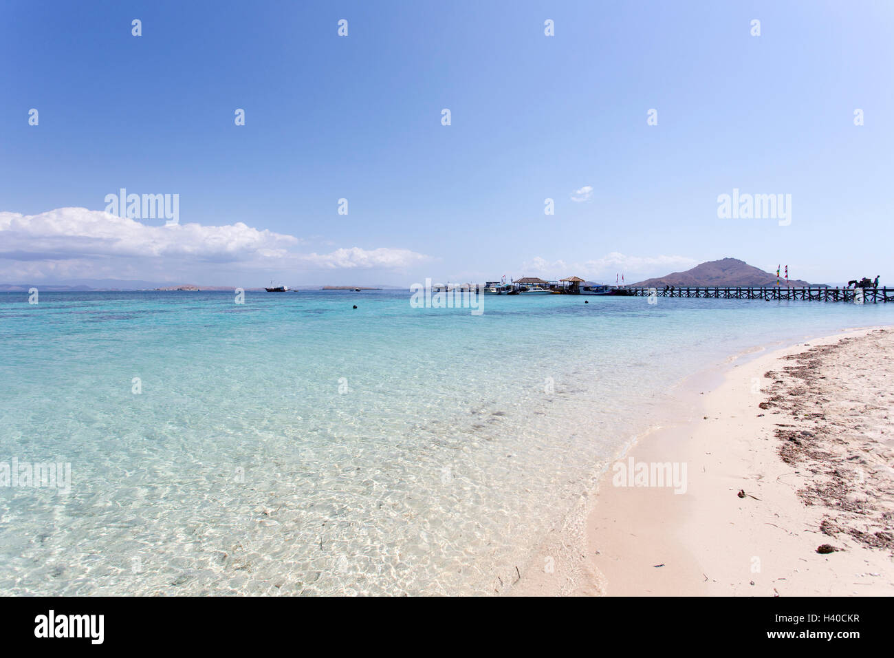 sand beach with boats in Lombok, Indonesia Stock Photo - Alamy
