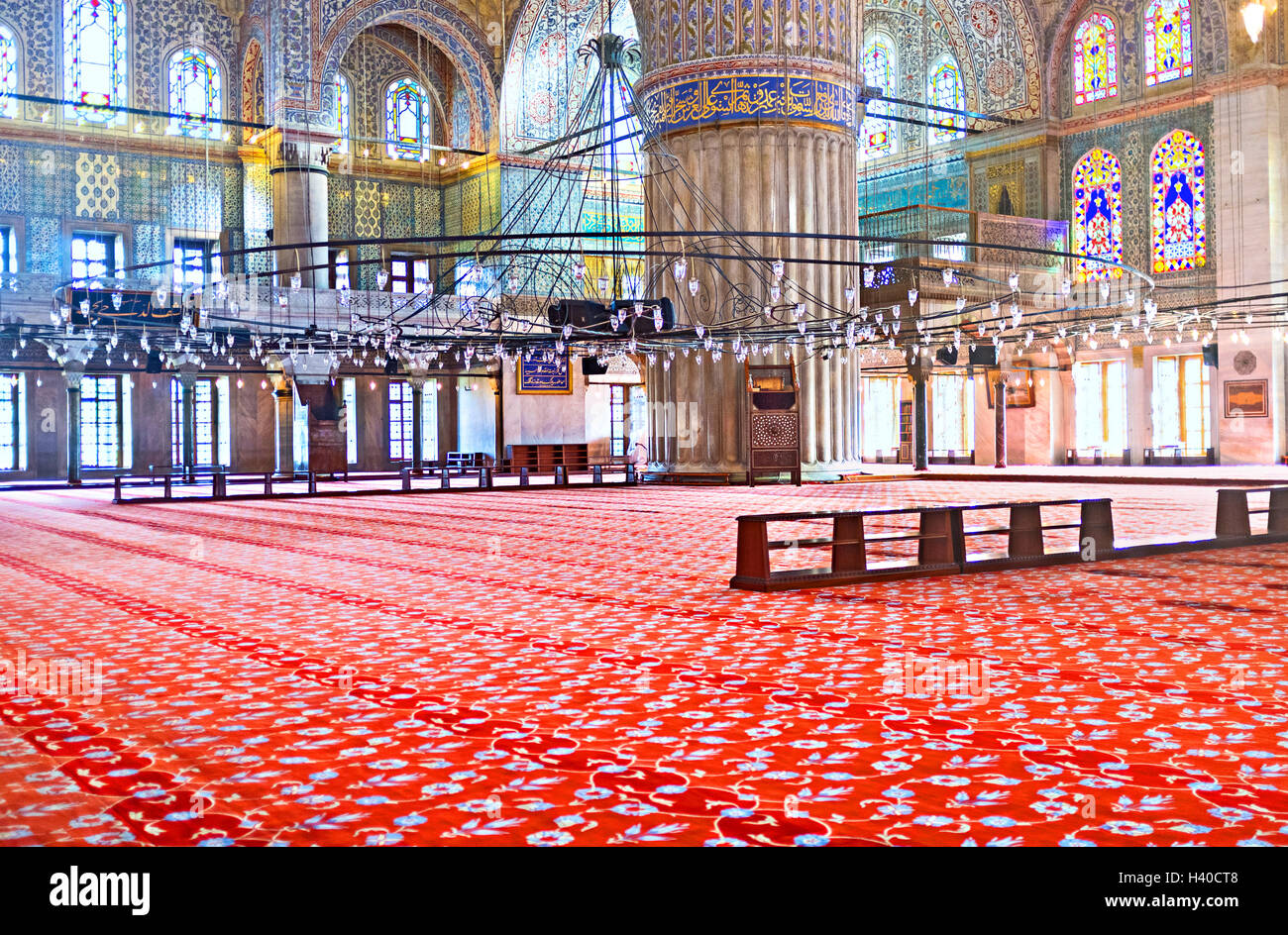 The beautiful interior of the Blue Mosque Stock Photo - Alamy