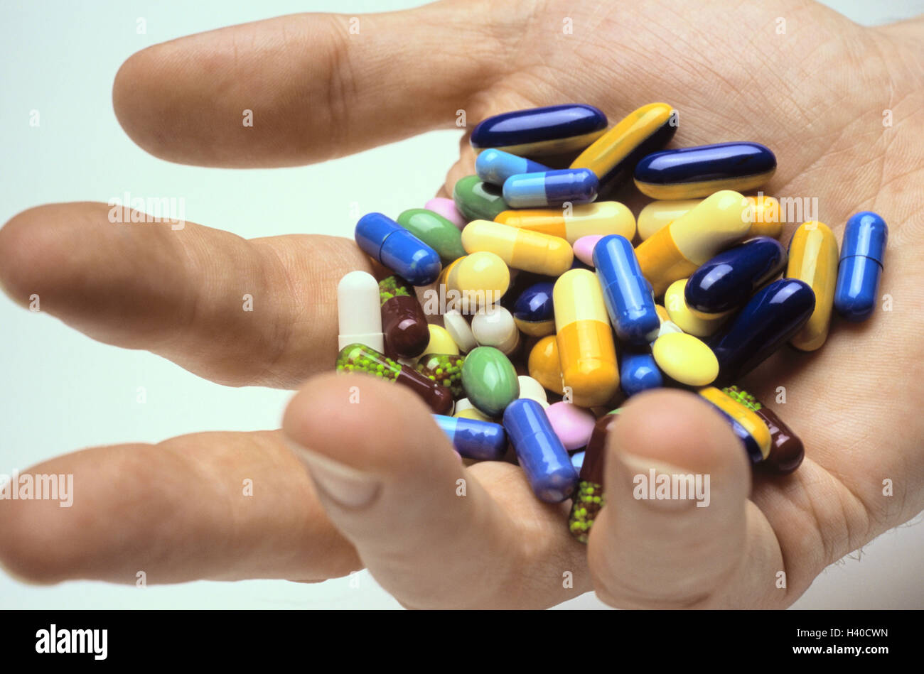 Palm, drugs, differently, hand inner surface, hold, medicine, drugs ...