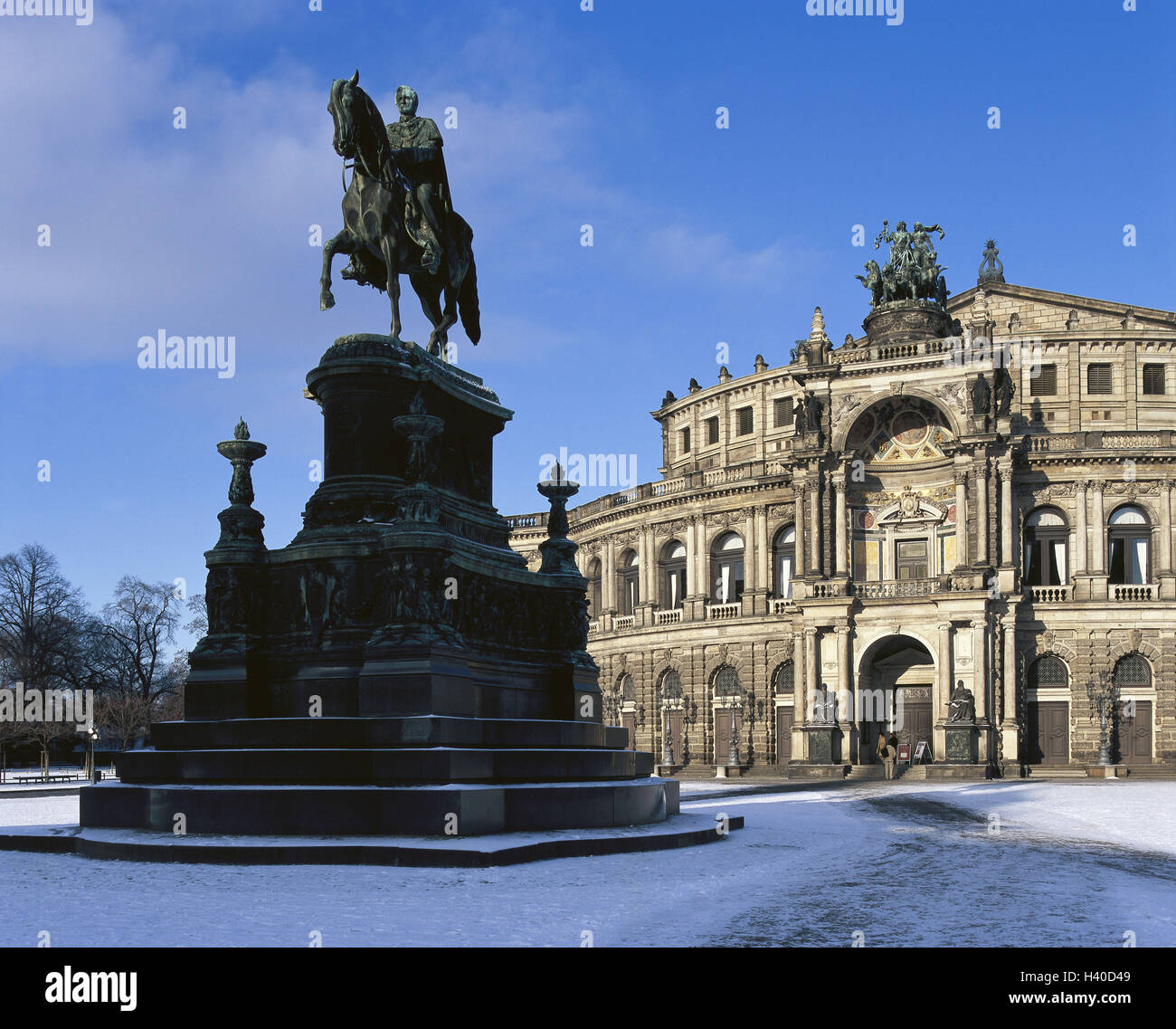 Germany, Saxony, Dresden, theatre square, Semper opera, equestrian ...