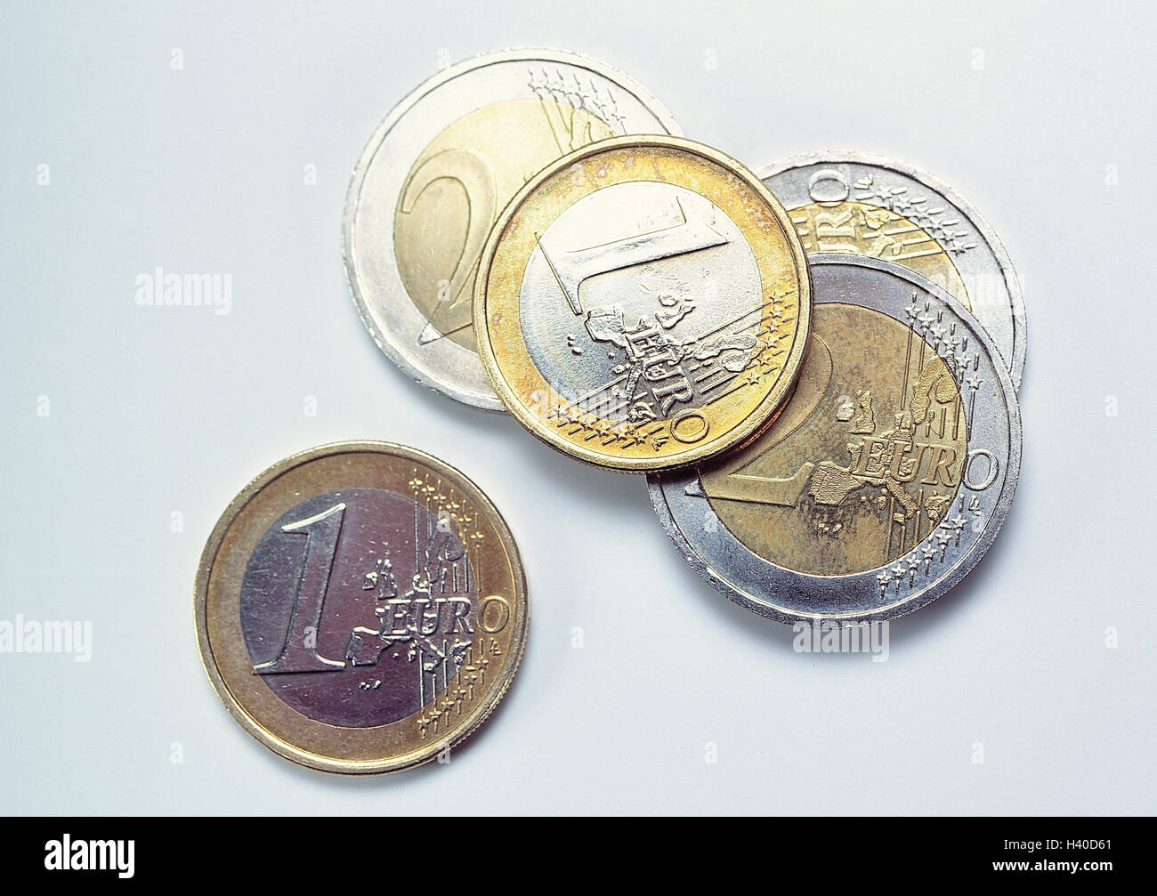 Money, euro coins, Still life, product photography, cut out, studio ...