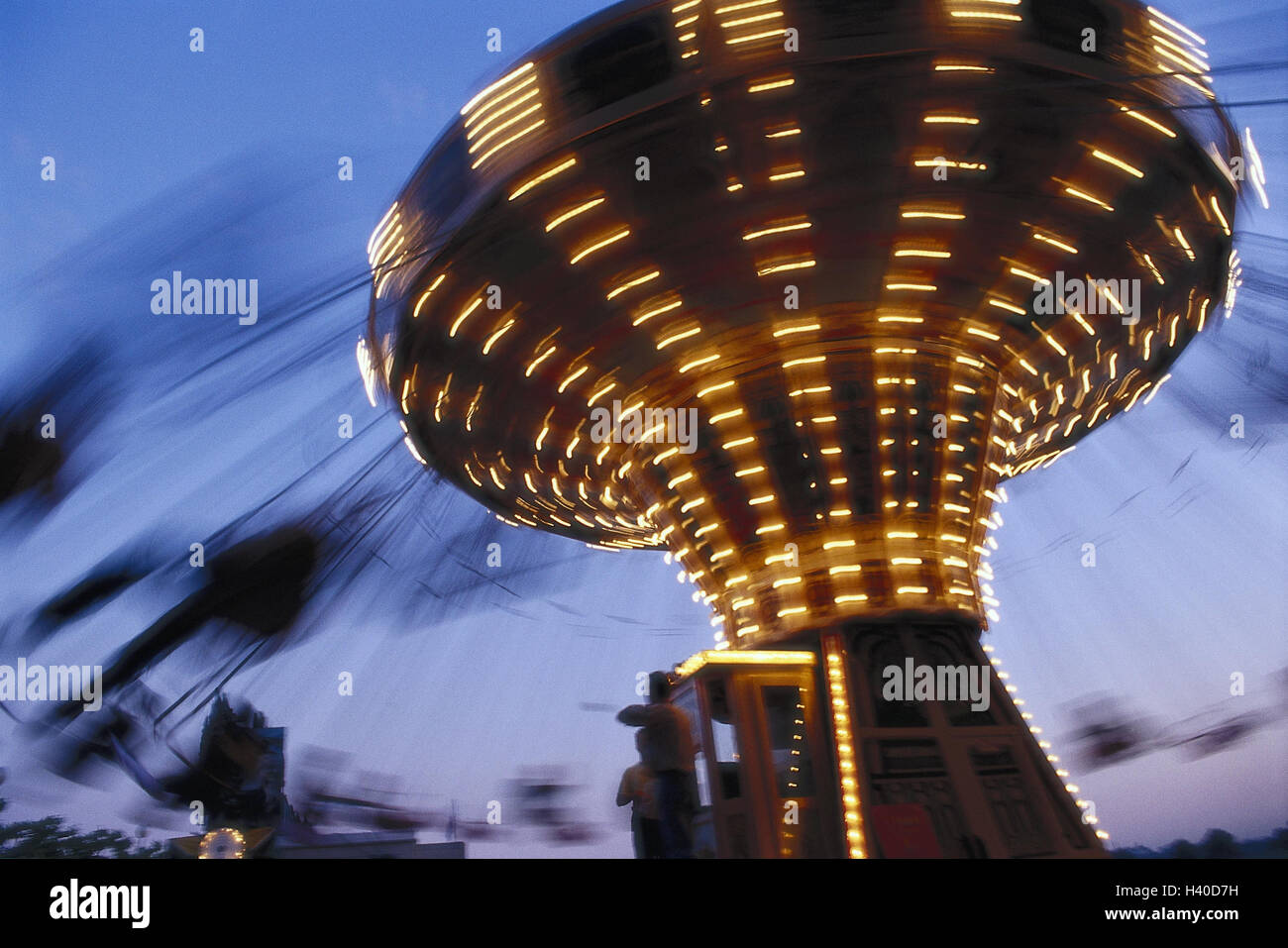 Kirmes, Kettenkarussell,, Illumination, evening, Festival, carousel ...