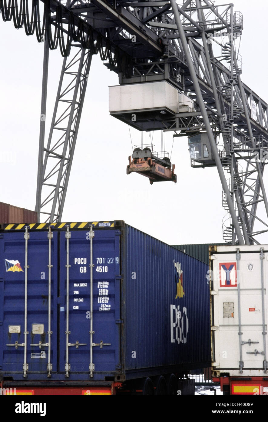 Container bridge, container, crane, bridge, economy, industry, traffic ...