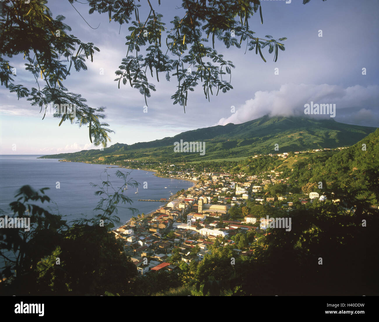 Martinique, St. Pierre, town overview, the French Antilles, the small ...
