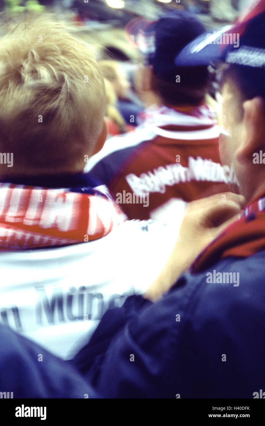 Football fans, back view, detail, blur, spectator, fans, "FC Bavaria ...