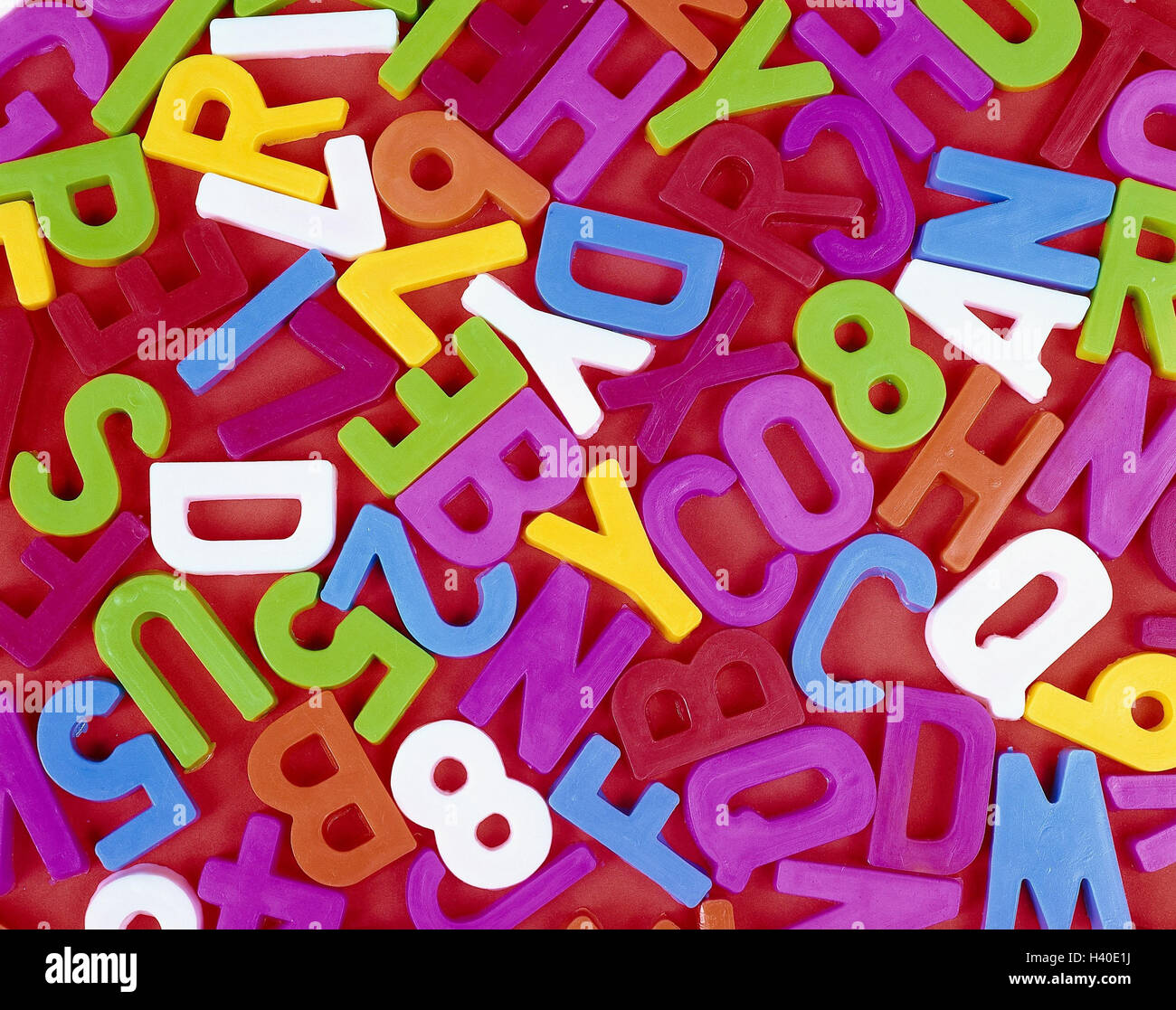 Letters, figures, plastic, detail, Still life, product photography ...