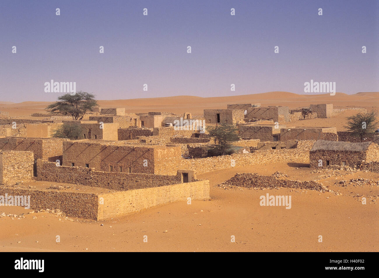 Mauritania, Chinguetti, town view, Africa, West, Africa, village, wild ...