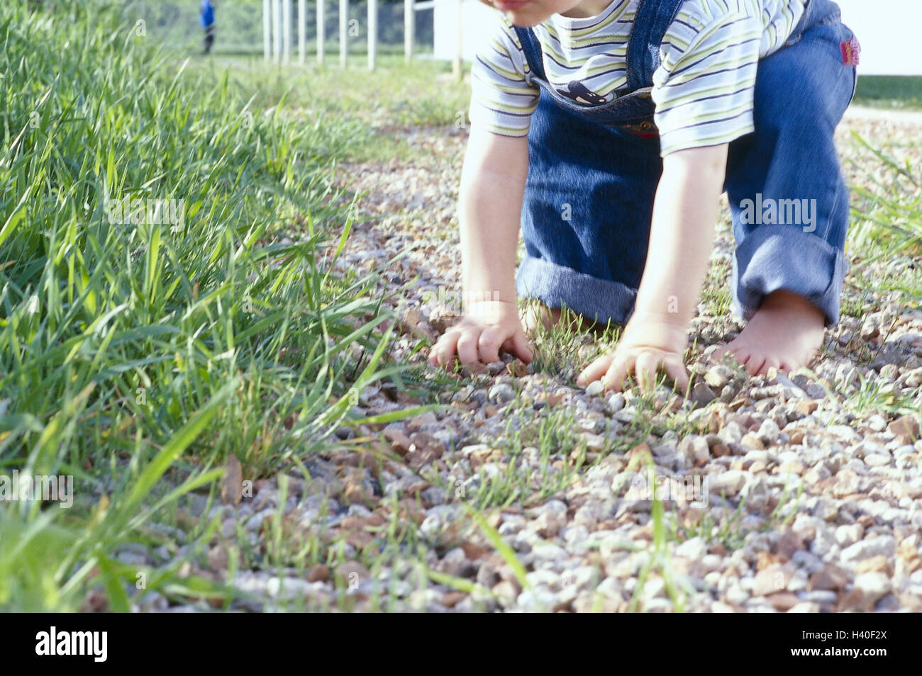 Away, boy, stones, lift, detail, very close, outside, stone way, grits ...
