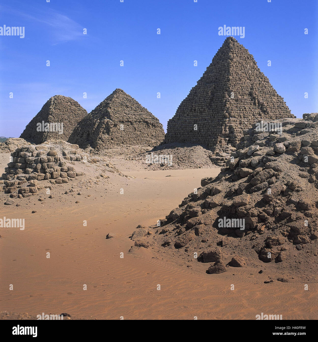 Sudan, Nuri, necropolis, Napatan kings, pyramids, Africa, temple, ruin ...