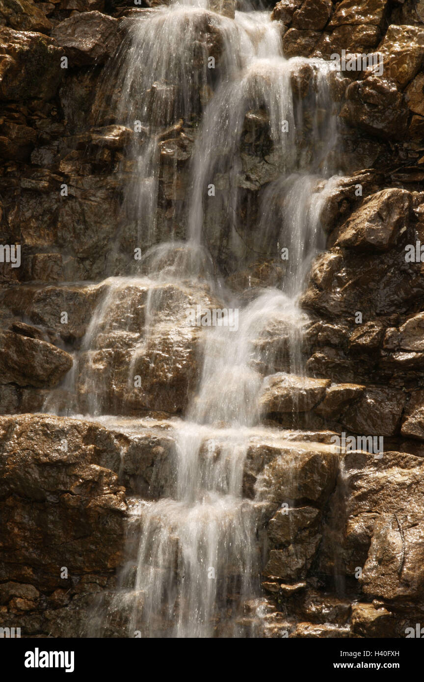 Cliff face, waterfall, detail, brook, mountain stream, mountain brook ...