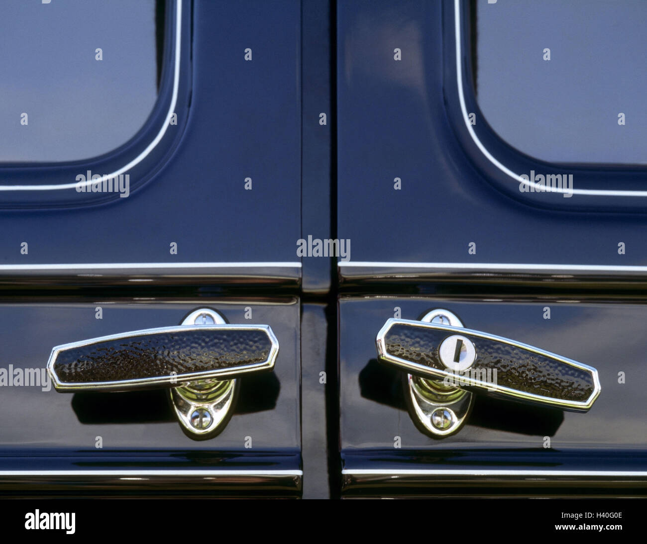 Car, old-timer, detail, door handles, vehicle, passenger car, black ...