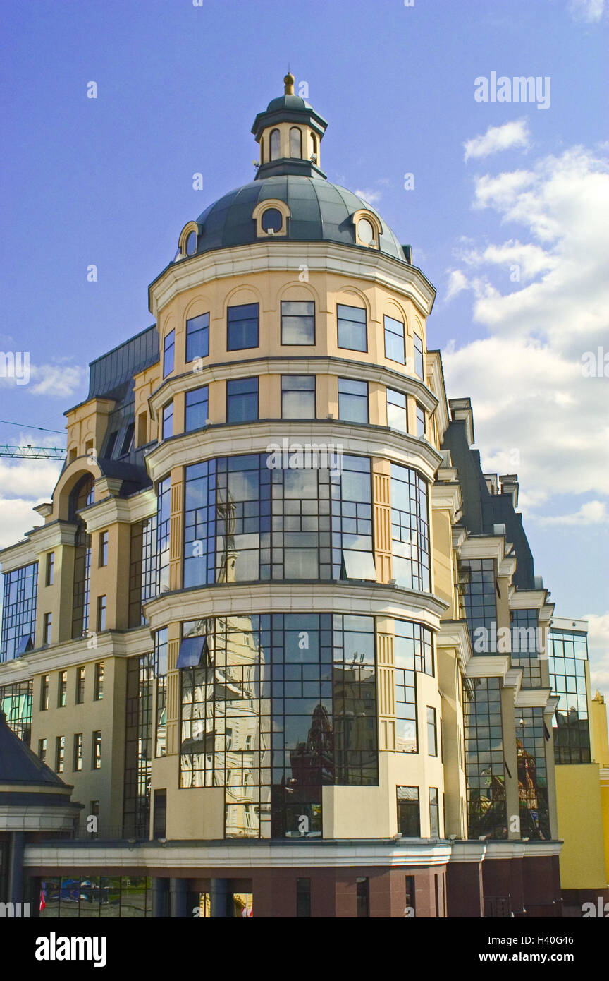 Russia, Moscow, building, facade, detail, town, capital, corner ...