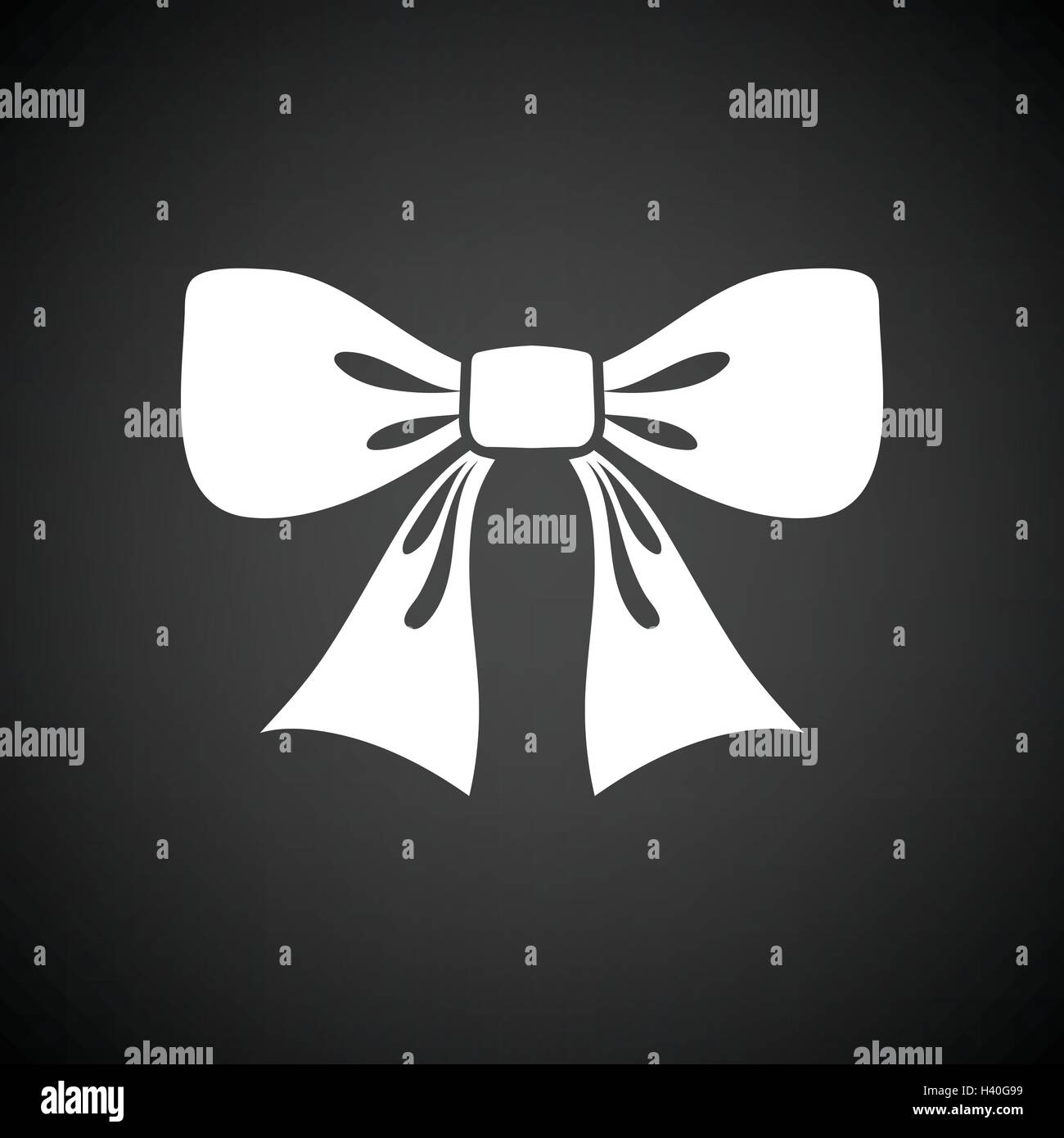 Party bow icon. Black background with white. Vector illustration Stock ...