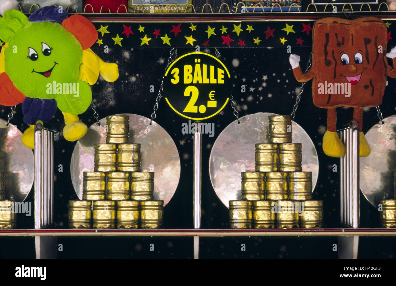 Fair, booth, can throwing, fair booth, fair booth, public festival ...