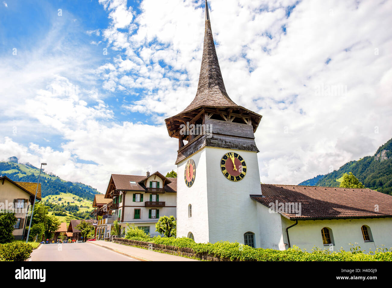 Swiss village church hi-res stock photography and images - Alamy