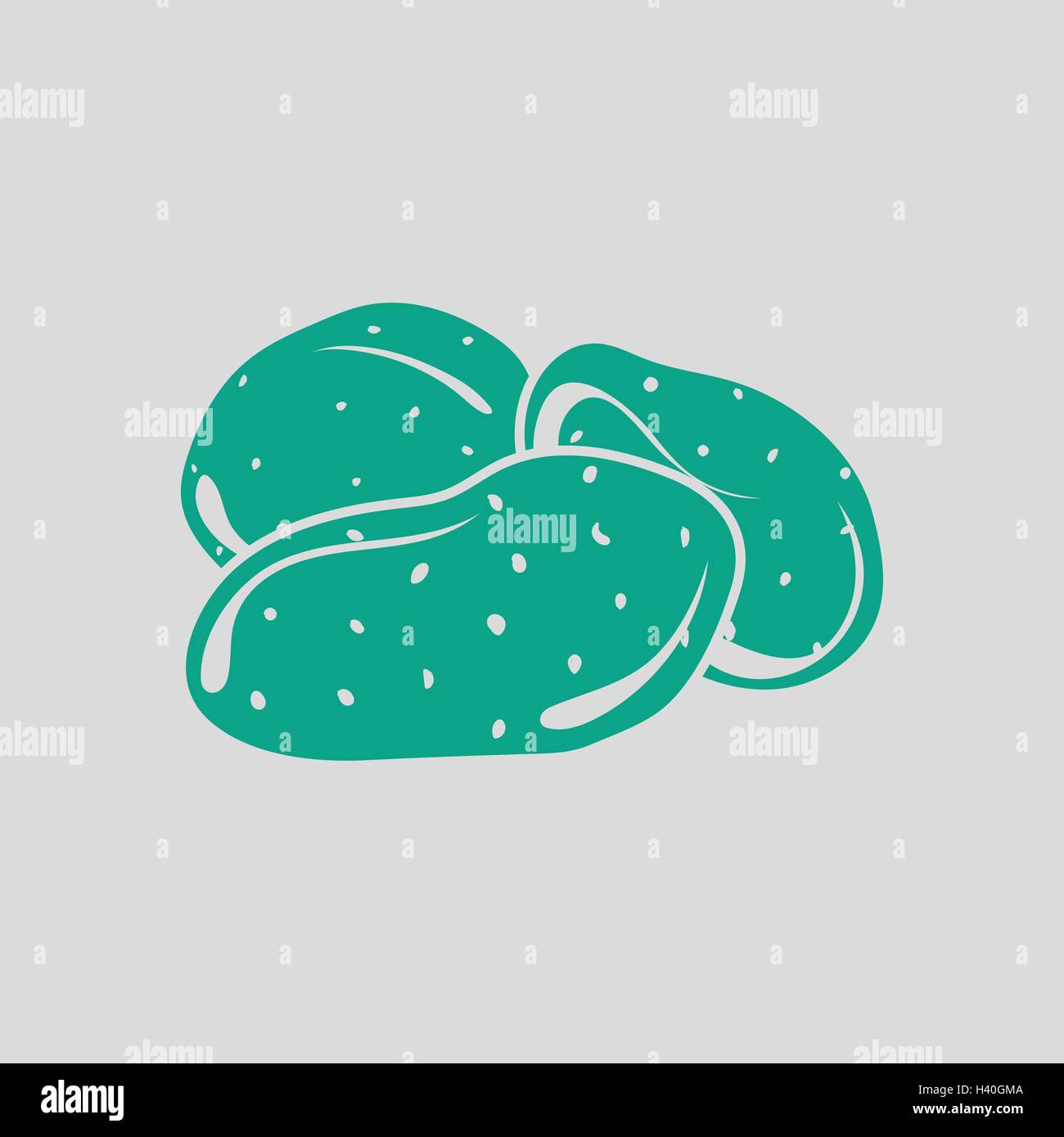 Potato icon. Gray background with green. Vector illustration Stock ...
