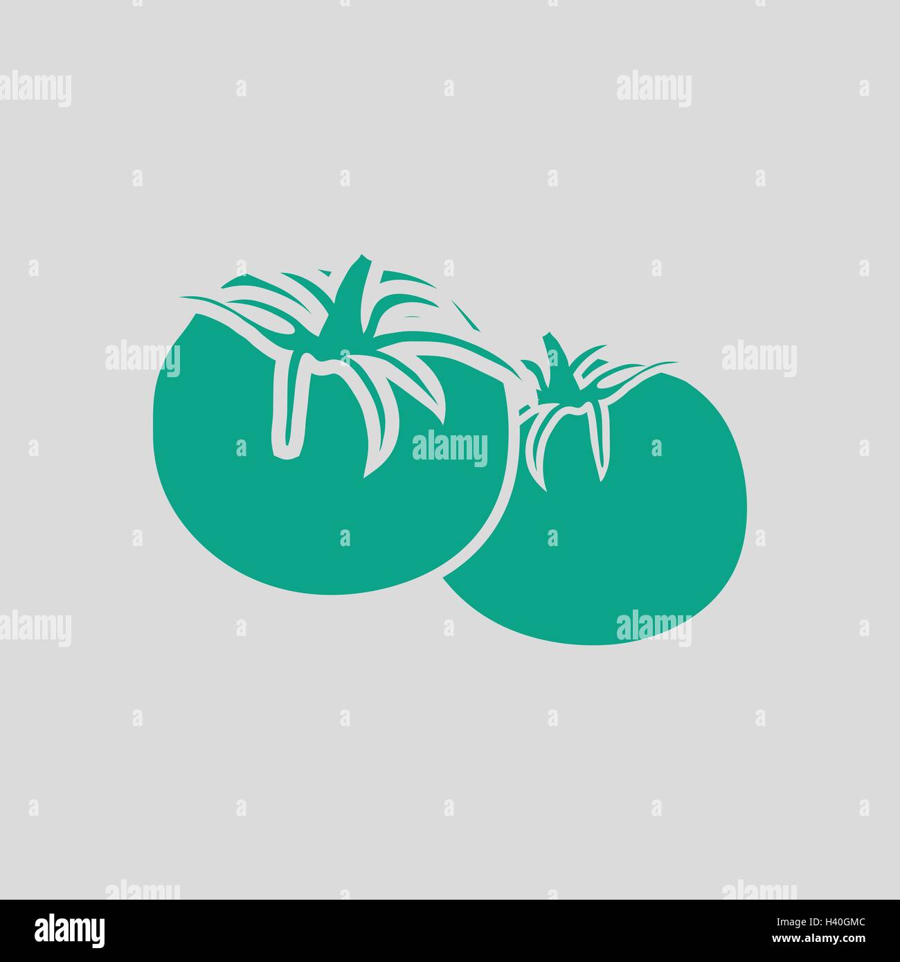 Tomatoes icon. Gray background with green. Vector illustration Stock ...