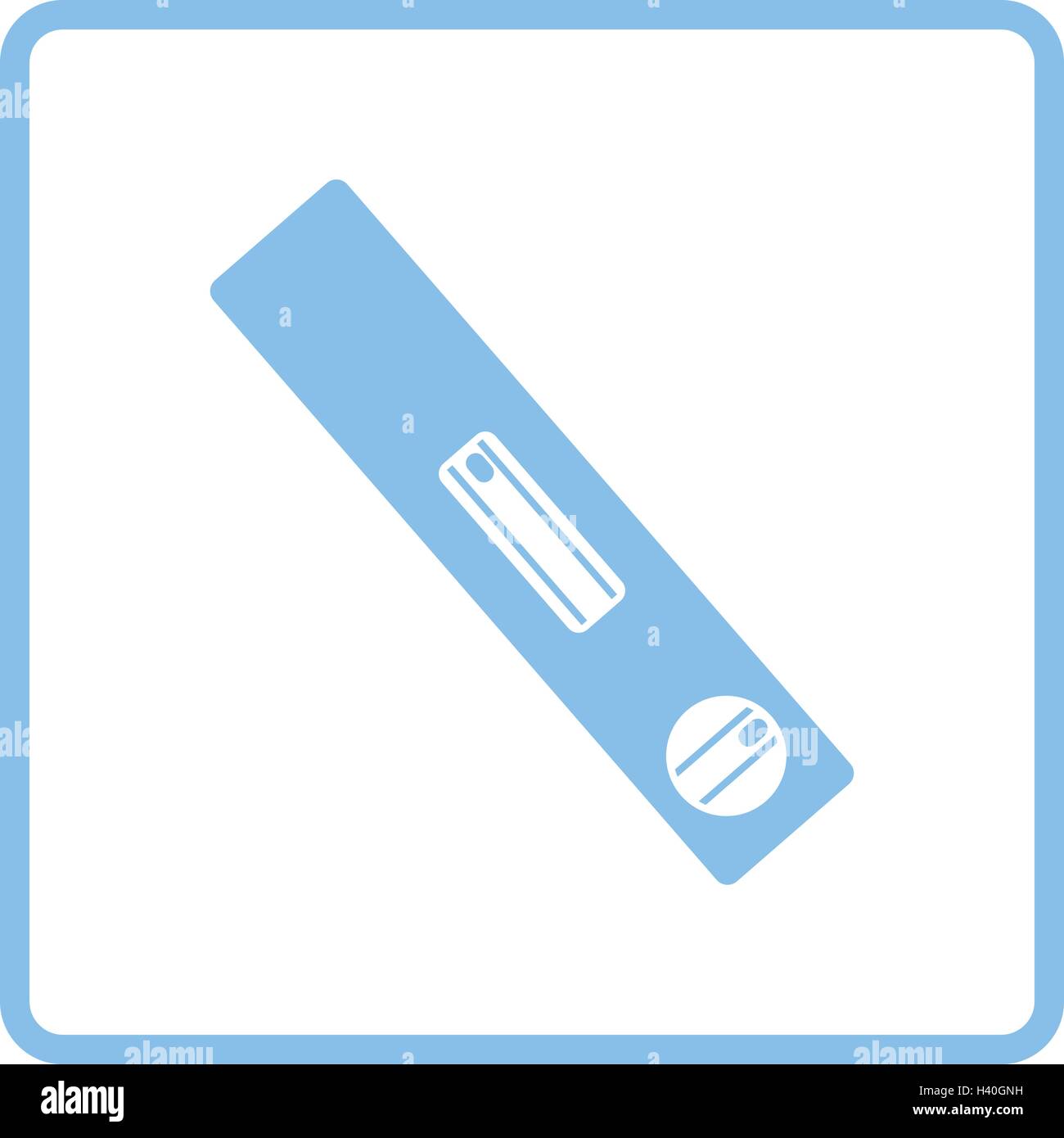 Icon of construction level . Blue frame design. Vector illustration ...